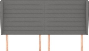 Čelo postele typu ušák tmavě šedé 203x23x118/128 cm textil 3118119