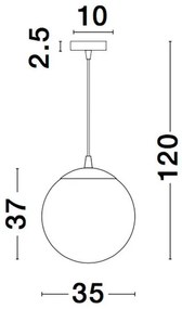 Nova Luce Závěsné svítidlo NAZIO, 35cm, E27 1x12W Barva: Zlatá