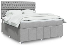 Box spring postel s matrací světle šedá 180 x 200 cm textil 3294054