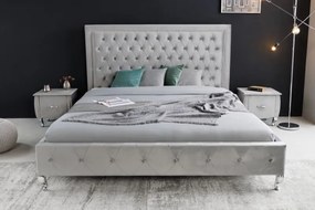 Extravaganční postel 180x200cm stříbrná šedá / 38968