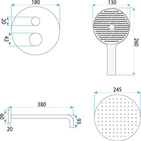 Rea Maxim, podomítková sprchová souprava + BOX, zlatá matná, REA-P7066