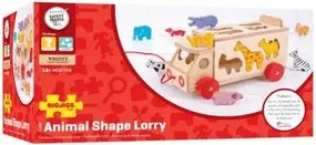Bigjigs Toys Dřevěné auto se zvířátky / od 3 let