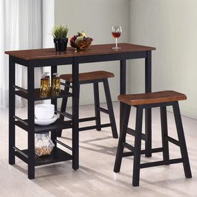 Barový set 3 ks MDF černý 245363