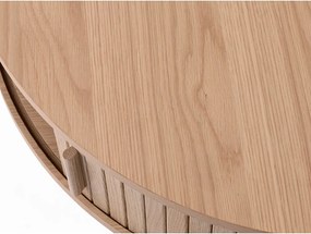 Kulatý konferenční stolek v dekoru dubu ve světle přírodní barvě ø 85 cm Meta – Unique Furniture