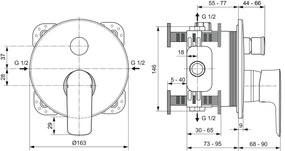 Ideal Standard Connect Air - Podomítková vanová baterie, magnetově šedá A7035A5