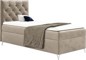 Boxspringová postel, 90x200, béžová látka Velvet, levá, GULIETTE + dárek