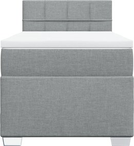 Box spring postel s matrací světle šedá 80 x 200 cm textil 3288015