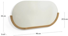 Nástěnné zrcadlo s dřevěným rámem 96x55 cm Rokia – Kave Home