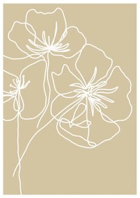 Plakát 29x41 cm White Poppy – Veronika Boulová