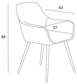 Jídelní židle CHERRY sametová růžová ALL 999158