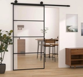 vidaXL Posuvné dveře s kováním 102,5 x 205 cm ESG sklo a hliník [3152150]