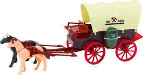 LEAN Toys Sada kovbojských figurek westernový kočár koně palmy