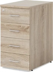 Kontejner Impress 40,6 x 60 cm - 4 zásuvky (ke stolu Impress 76 cm), dub sonoma