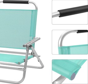 SONGMICS přenosná plážová židle, skládací venkovní židle, zelená