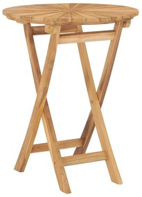 Skládací zahradní stolek Ø 60 cm masivní teakové dřevo