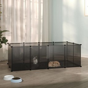 Klec pro malá zvířata černá 144 x 74 x 46,5 cm PP a ocel 340571