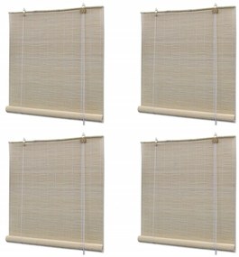 Zatemňovací rolety z přírodního bambusu 4 ks 120 x 160 cm 278743