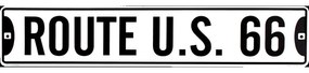 Plechová cedule Route U.S. 66 white 60 cm x 13 cm