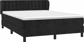 Box spring postel s matrací černá 140 x 190 cm samet 3127729