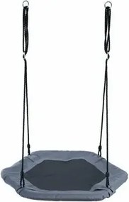 ECOTOYS Šestihranná houpačka Čapí hnízdo Šedá (průměr 92 cm)