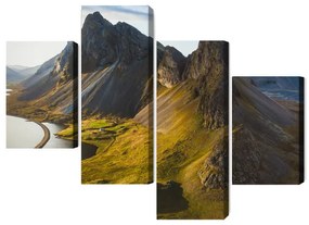 Vícedílný obraz 3D Letecký Pohled Na Islandské Hory Nedostatek Nedostatek Plátno Canvas 240x150