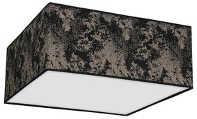 Stropní svítidlo Satino Square, 1x černé/zlaté textilní stínítko, (bílé plexisklo), (50 cm)