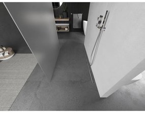 Mexen Kioto, sprchová zástěna Walk-In 110 x 200 cm, 8mm sklo námraza, broušená ocel profil, 800-110-002-97-30