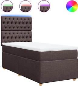 Box spring postel s matrací tmavě hnědá 100 x 200 cm textil 3293501