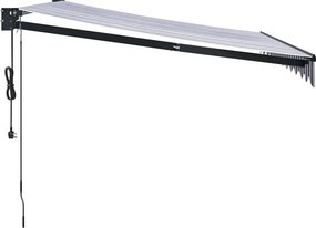 Automatická zatahovací markýza modrá a bílá 3,5 x 2,5 m 3154497