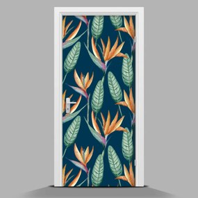 Wallmuralia Nálepka na dveře Tropický motiv 75x205
