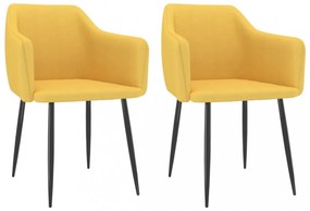 Jídelní židle 2 ks látka / kov Dekorhome Žlutá