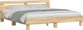Rám postele s čelem dub sonoma 200 x 200 cm kompozitní dřevo 3207394