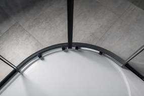 Gelco Gelco, SIGMA SIMPLY BLACK čtvrtkruhová sprchová zástěna 800x800mm, R550, čiré sklo, GS5580B