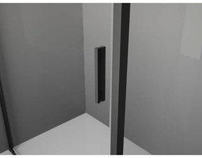 Mexen Exo, sprchový kout s křídlovými dveřmi 70 x 80 cm, 6mm čiré sklo, černý profil, 8181-070-080-70-00