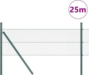 Hexagonální kotvení plotu 25 x 0,4 m Ocel potažená PVC Zelená 3352656
