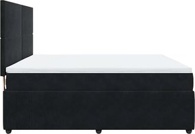 Box spring postel s matrací černá 180x200 cm samet 3294702