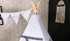 Dětský stan TEEPEE (TÝPÍ) SUPERIOR s doplňky - ŠEDÝ