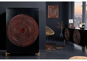 Massive home | Černá designová barová komoda Black Mandala 140cm
