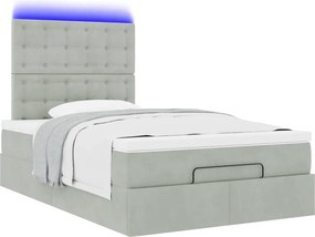 Osmanský rám postele s matracemi světle šedá 120x200cm samet 3314456