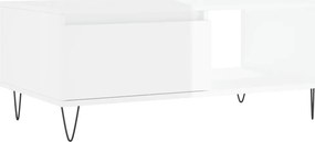vidaXL Konferenční stolek 90x50x36,5 cm kompozitní dřevo [830566] Barva: bílá s vysokým leskem
