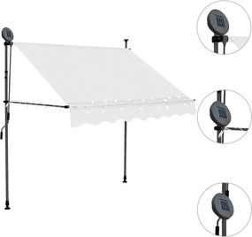 Ručně zatahovací markýza s LED světlem 150 cm krémová 145870