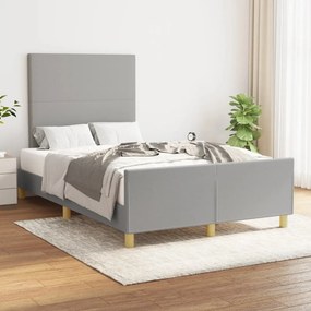 Rám postele bez matrace světle šedá 120 x 200 cm textil 3124879