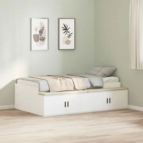 Rám postele se zásuvkou Bílá 100 x 200 cm Kompozitní dřevo 3335181