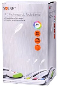 Stolní lampička ZOOM - LED 5W - nastavitelná barva podsvícení - s integrovanou baterií - bílá