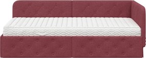 Rohový rám postele Víno Červené 90 x 200 cm textil 3394048