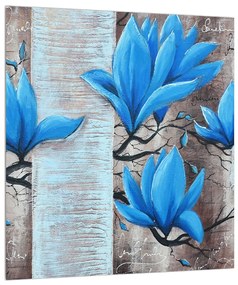 Obraz modrých květů (30x30 cm)