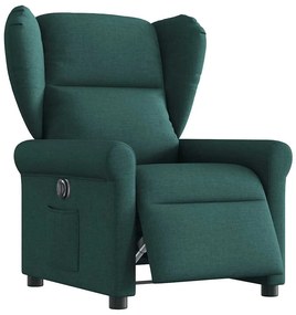 Elektrické polohovací křeslo tmavě zelené textil 3303360