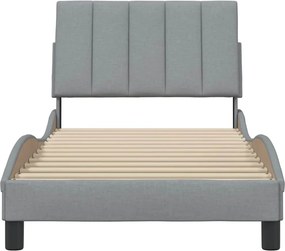 Rám postele bez matrace Hanko světle šedý 90 x 200 cm textil 3310363