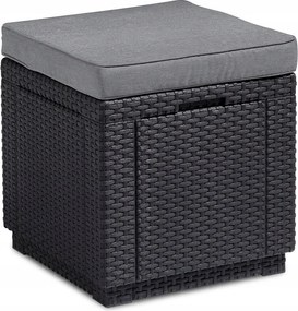 Taburet s úložným prostorem Cube Graphite