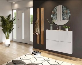 Krémový výklopný/závěsný botník v dekoru dubu 100x83x18 cm Ameca – Germania
